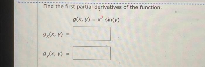 Solved Find the first partial derivatives of the function. | Chegg.com