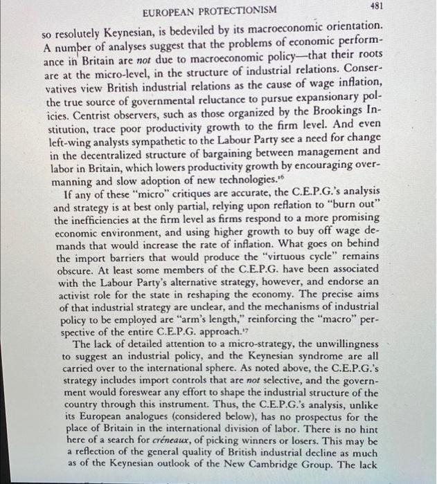 EUROPEAN PROTECTIONISM IN THEORY AND PRACTICE By | Chegg.com