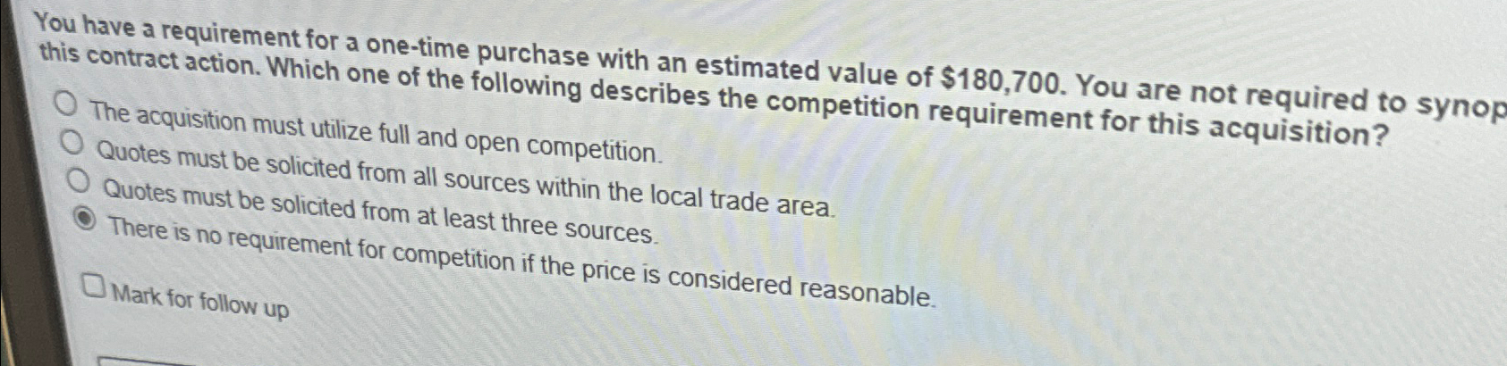 Solved You have a requirement for a one-time purchase with | Chegg.com
