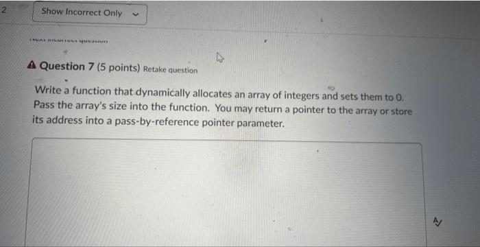 Solved A Question 7 (5 points) Retake question Write a | Chegg.com