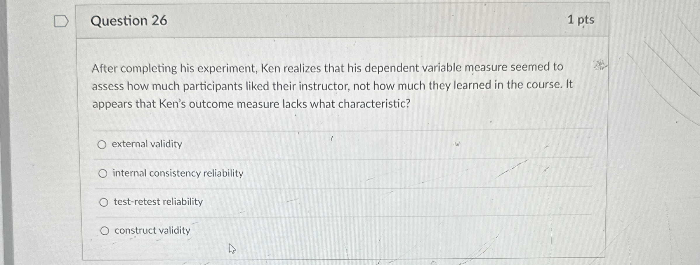 Solved Question 261ptsAfter completing his experiment, Ken | Chegg.com