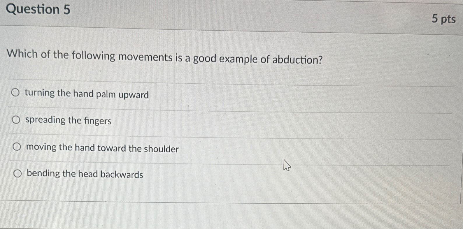 Solved Question 55 ﻿ptsWhich of the following movements is a | Chegg.com