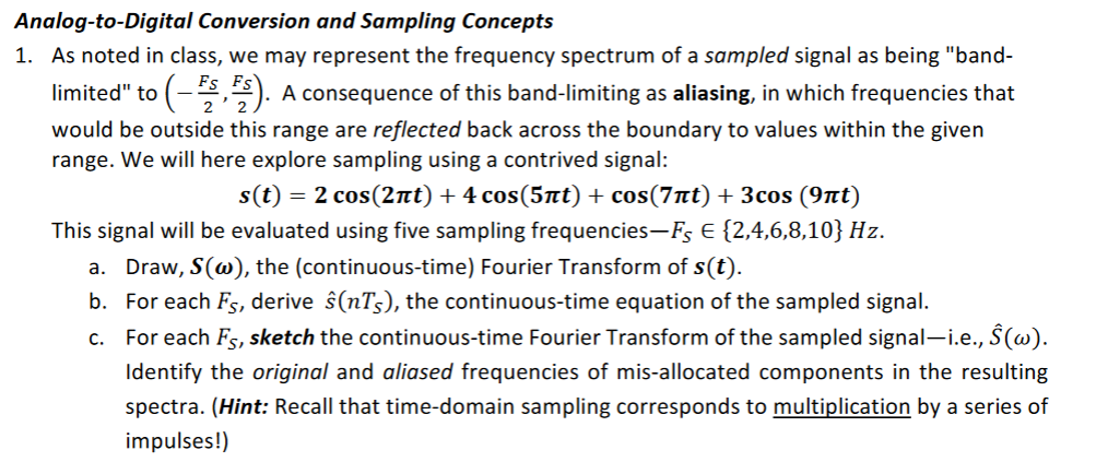 Solved Analog-to-Digital Conversion and Sampling ConceptsAs | Chegg.com