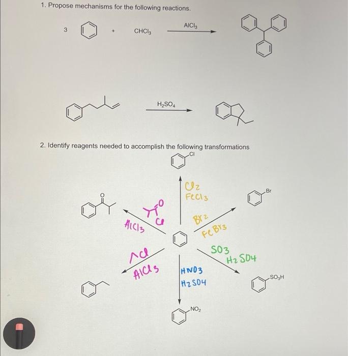 Solved 1. Propose mechanisms for the following reactions. | Chegg.com
