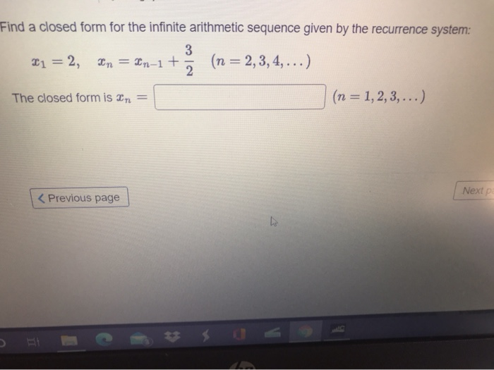 Solved Find a closed form for the infinite arithmetic | Chegg.com