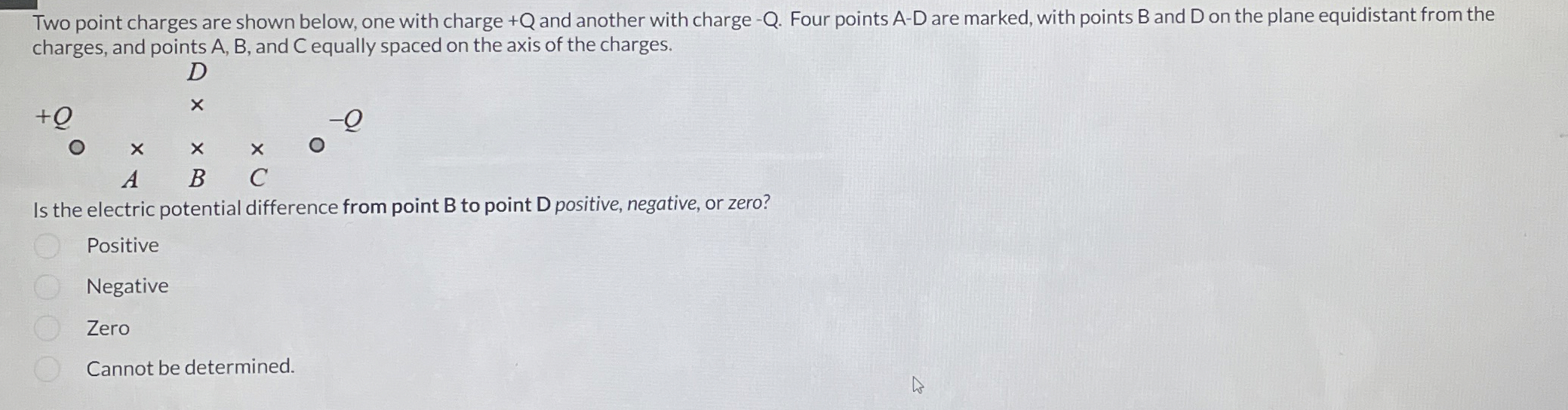 Solved Two point charges are shown below, one with charge +Q | Chegg.com