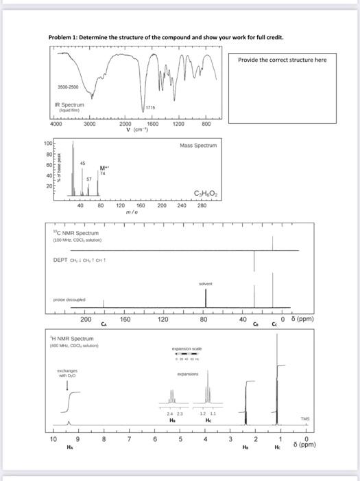 Solved 1 of 3 Name: Chem 3112 Combined Spectroscopy Problems | Chegg.com