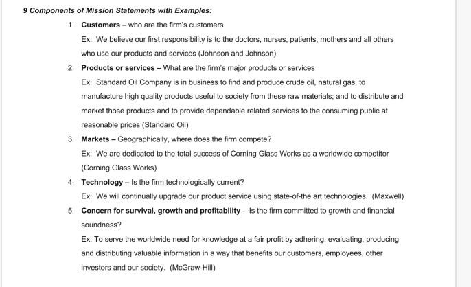 Solved Example: Mission Statement of DLSJBC "Greatly | Chegg.com