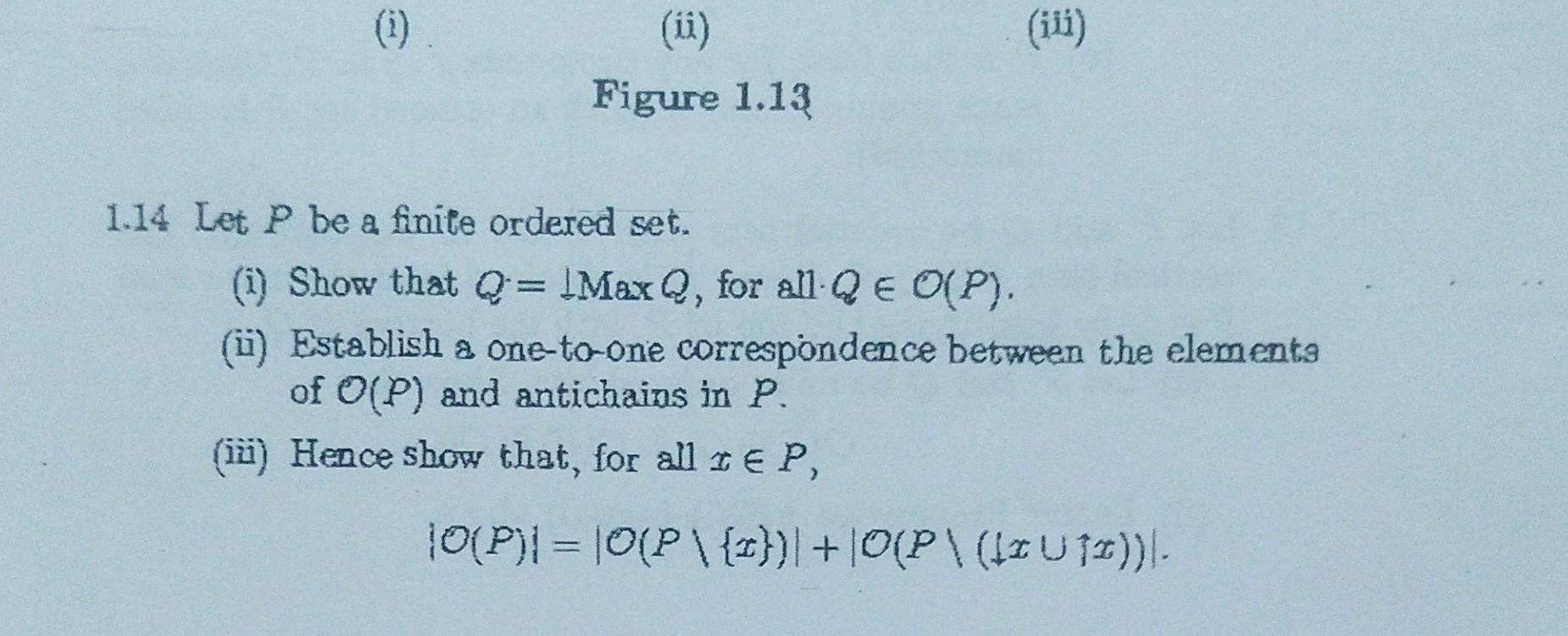 Solved 114 Let P Be A Finite Ordered Set I Show That