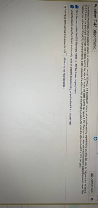 O Problem 7-48 (algorithmic) Question Help Certain | Chegg.com