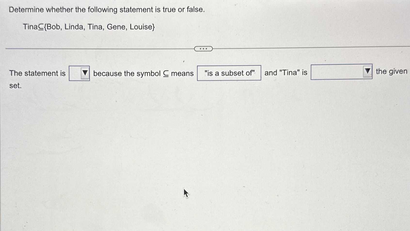 Solved Determine whether the following statement is true or | Chegg.com
