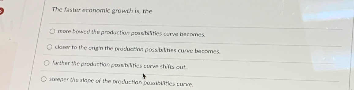 Solved The faster economic growth is, ﻿themore bowed the | Chegg.com