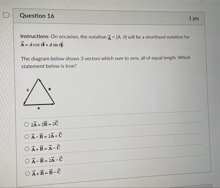 [Solved]: Instructions: On occasion, the notation ( vec{A