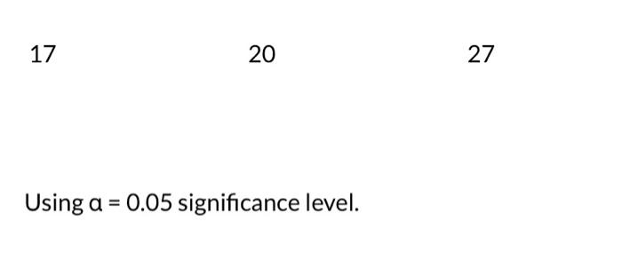 Solved Perform The Appropriate Statistical Test Using Excel