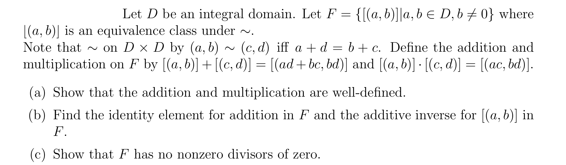 Solved Abstract algebra problem.Please do part (c) only | Chegg.com
