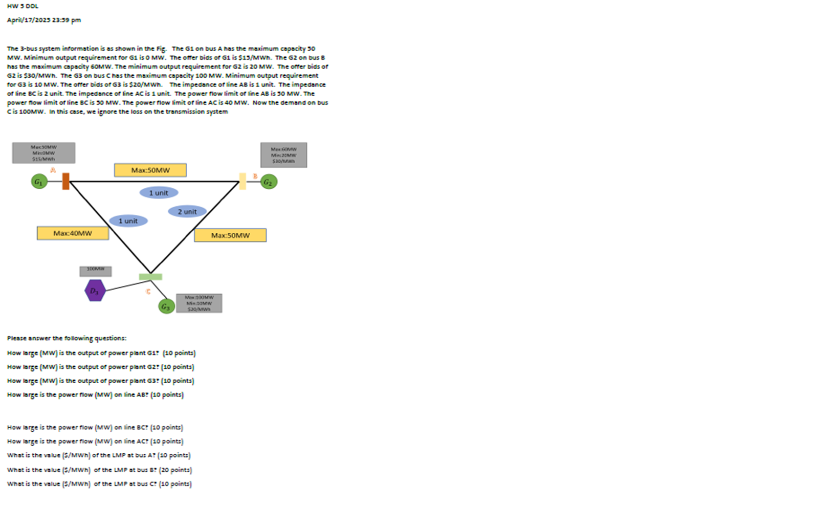 The 3-bus system information is as shown in the Fig. | Chegg.com