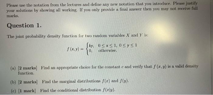 Solved Please use the notation from the lectures and define | Chegg.com