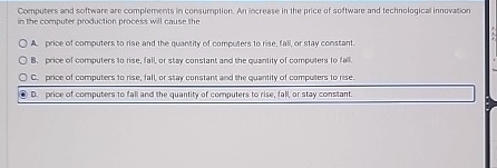 Solved Computers and soltware are complements in | Chegg.com