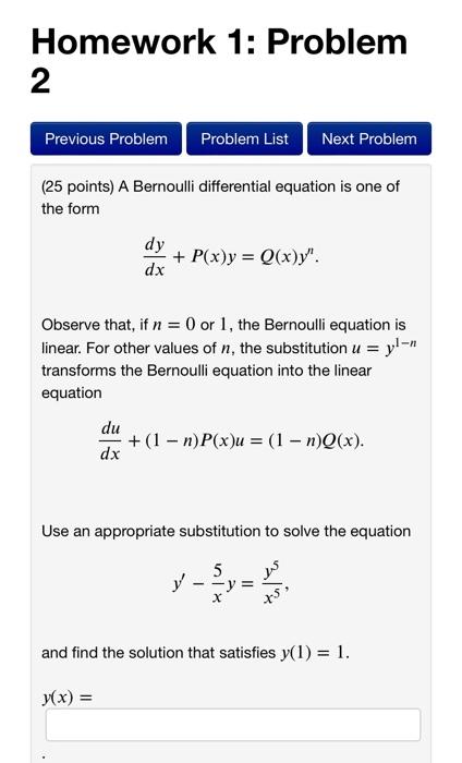 Solved Homework 1: Problem 2 Previous Problem Problem List | Chegg.com