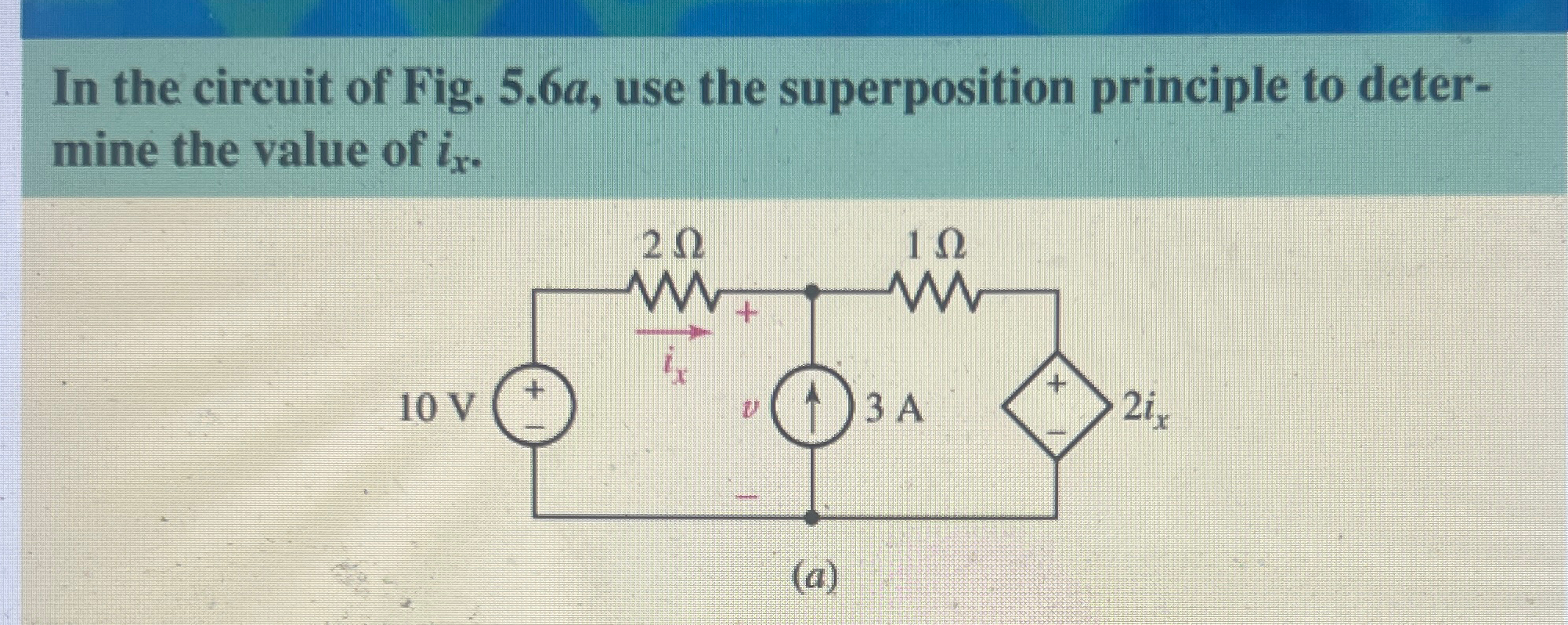 Solved In the circuit of Fig. 5.6a, ﻿use the superposition | Chegg.com