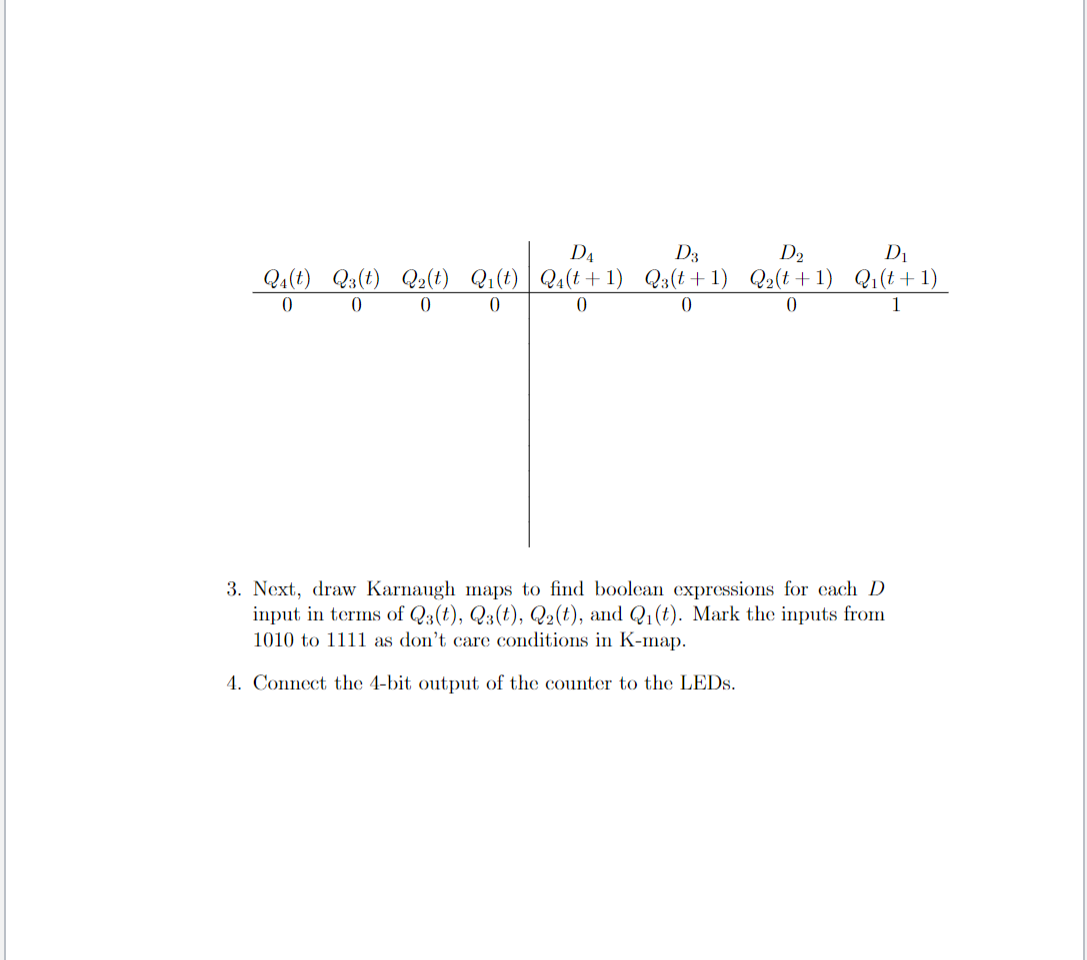 Solved Lab 8: Flip-flops and Counter Objective: To implement | Chegg.com