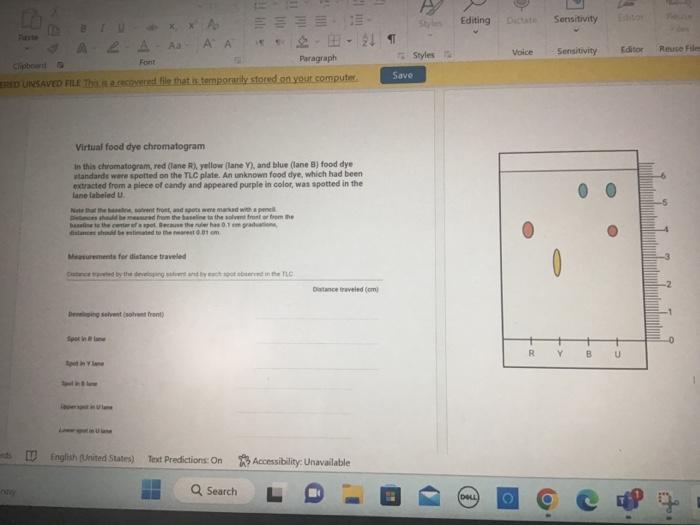 Solved Virtual food dye chromatogram lipt in a iee berinfies | Chegg.com