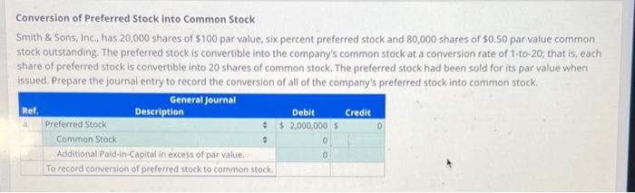 Solved Conversion of Preferred Stock into Common Stock 5 | Chegg.com