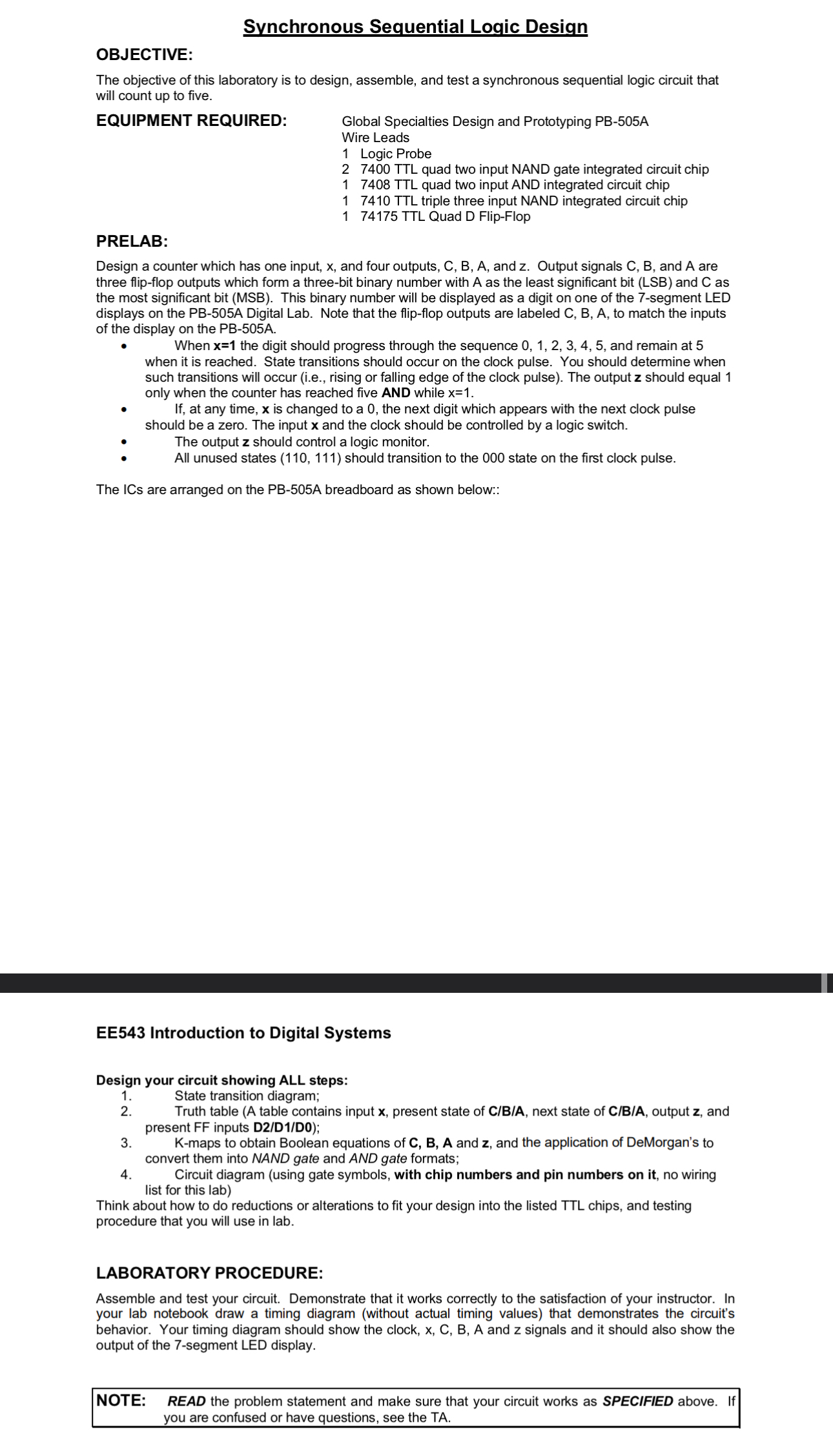 Synchronous Sequential Logic DesignOBJECTIVE:The | Chegg.com