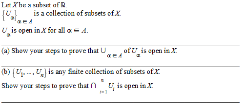 Solved Let X be a subset of R. is a collection of subsets | Chegg.com