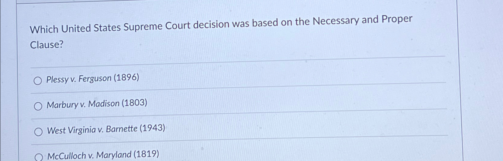 Solved Which United States Supreme Court decision was based | Chegg.com