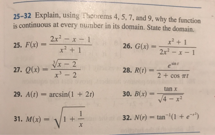 Solved 25 32 Explain Using Theorems 4 5 7 And 9 Why