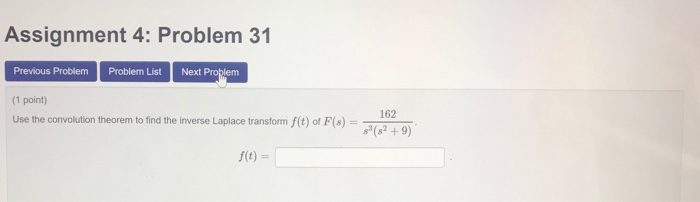 Solved Assignment 4: Problem 31 Previous Problem Problem | Chegg.com
