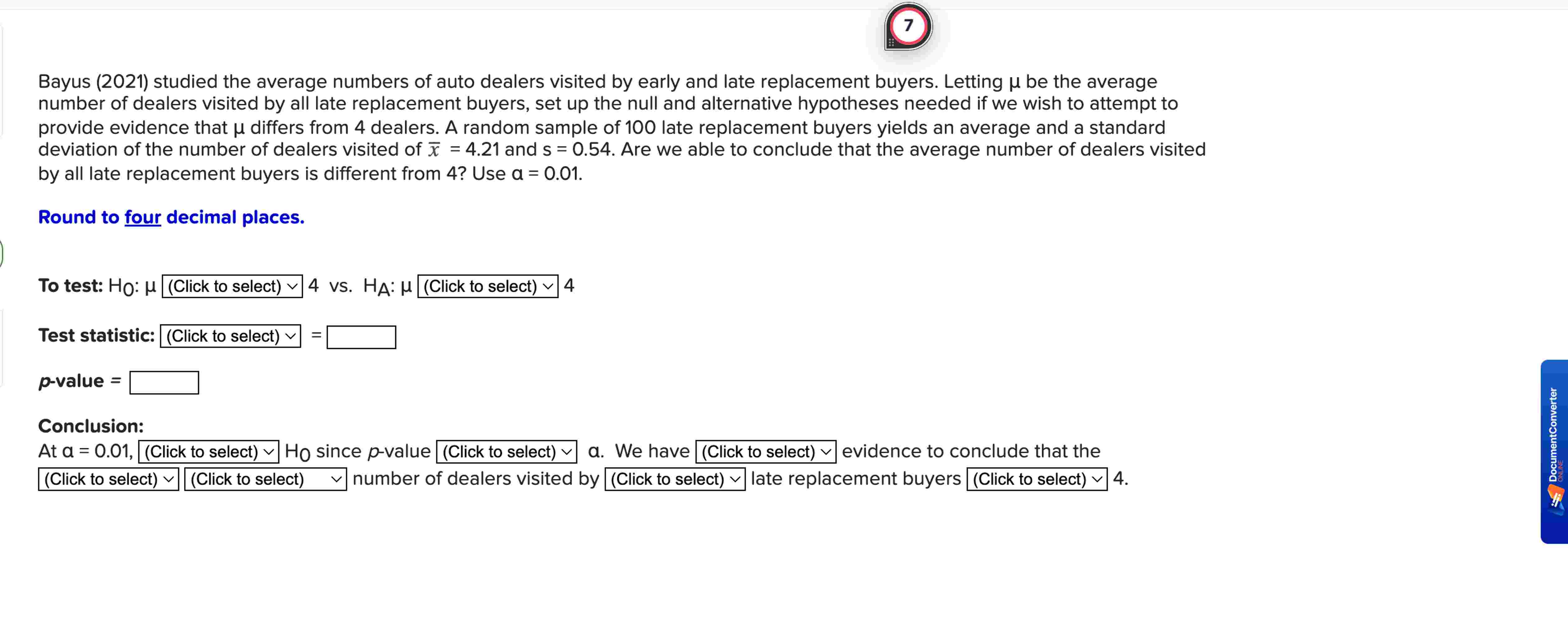 Solved Bayus (2021) ﻿studied the average numbers of auto | Chegg.com