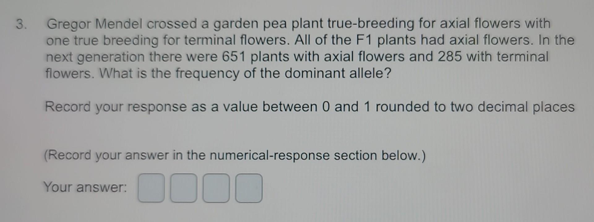 Solved Gregor Mendel crossed a garden pea plant | Chegg.com Solved Gregor Mendel crossed a garden pea plant | Chegg.com