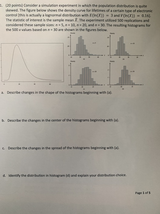 Solved 1. (20 points) Consider a simulation experiment in | Chegg.com