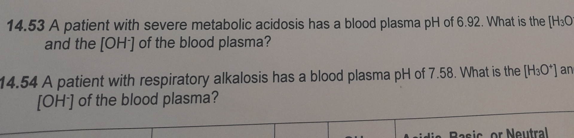 Solved 14.53 ﻿A patient with severe metabolic acidosis has a | Chegg.com