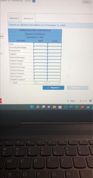 Solved Exercise 3-14 (Static) Prepare an adjusted trial | Chegg.com
