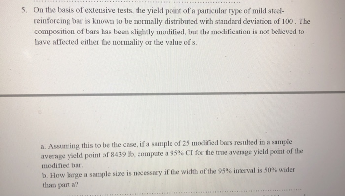 Solved 5. On the basis of extensive tests, the yield point | Chegg.com