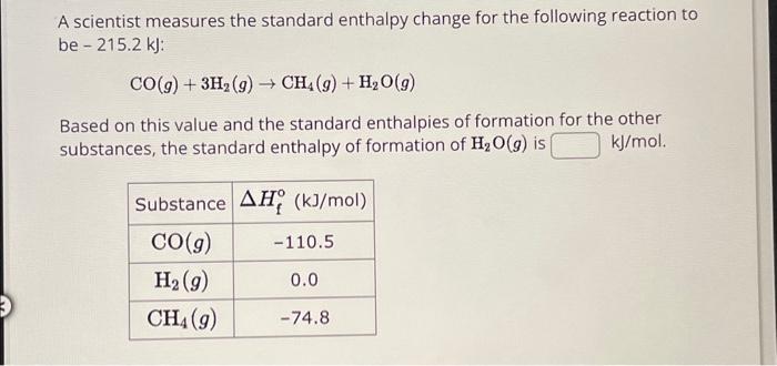 Solved A scientist measures the standard enthalpy change for | Chegg.com
