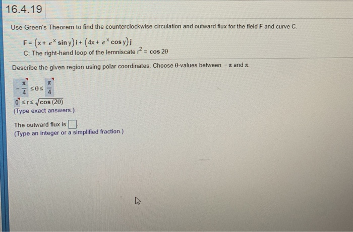 Solved 16.4.19 Use Green's Theorem to find the | Chegg.com