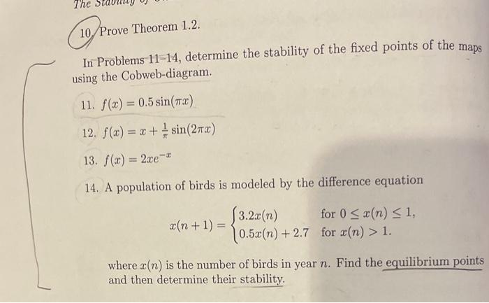 Solved 10. Prove Theorem 1.2. In Problems 11-14, determine | Chegg.com