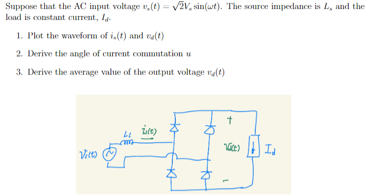Solved Suppose that the AC ﻿input voltage vs(t)=22Vssin(ωt). | Chegg.com