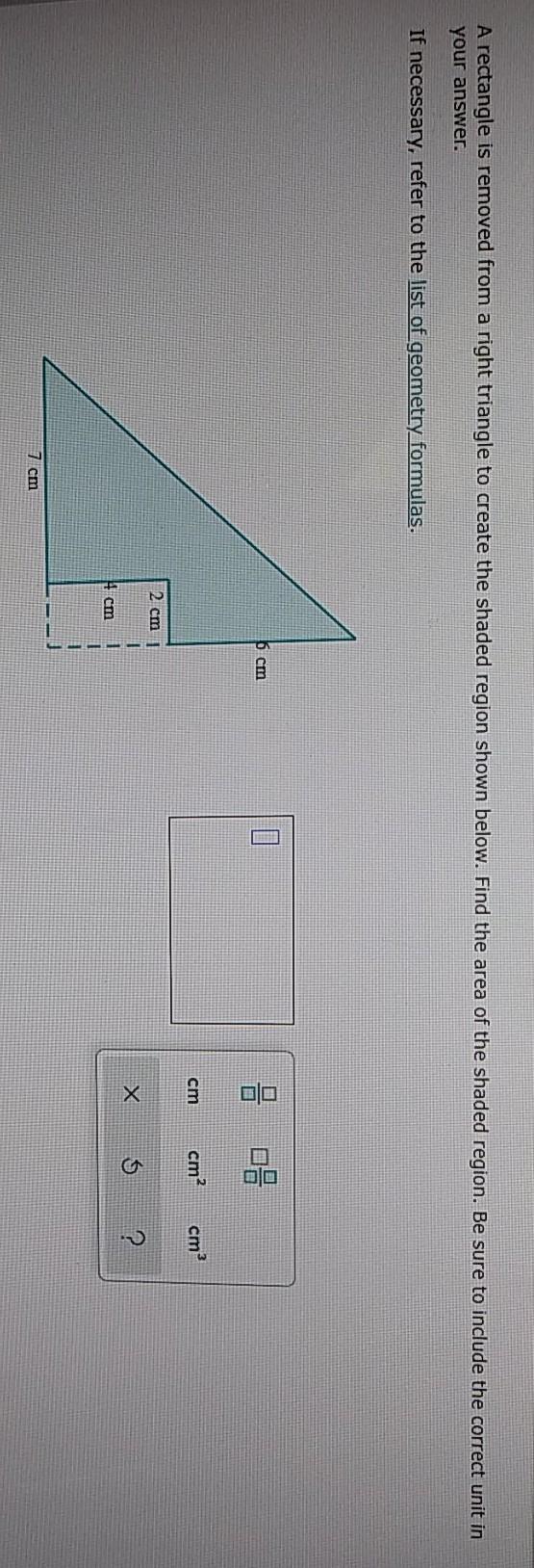 Solved A rectangle is removed from a right triangle to | Chegg.com
