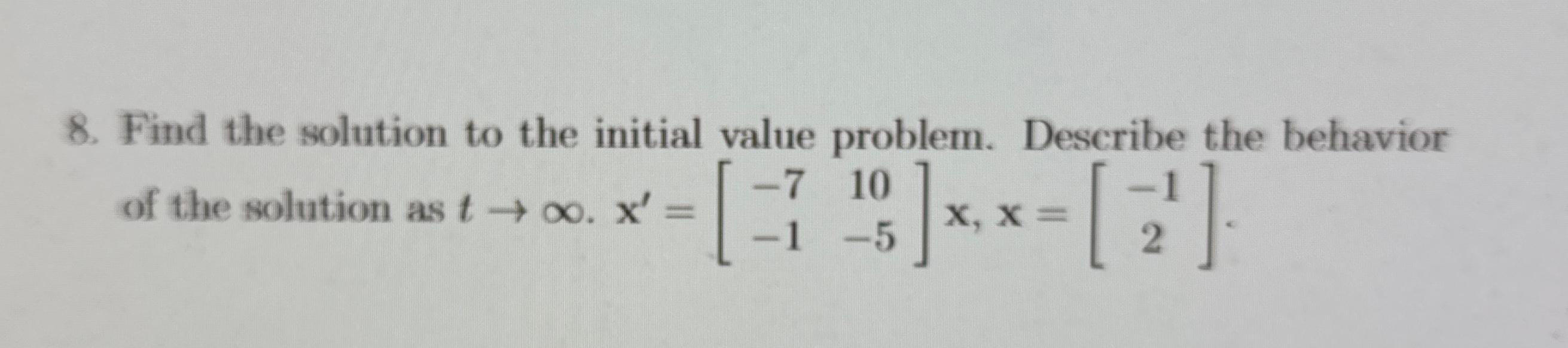 Find the solution to the initial value problem. | Chegg.com