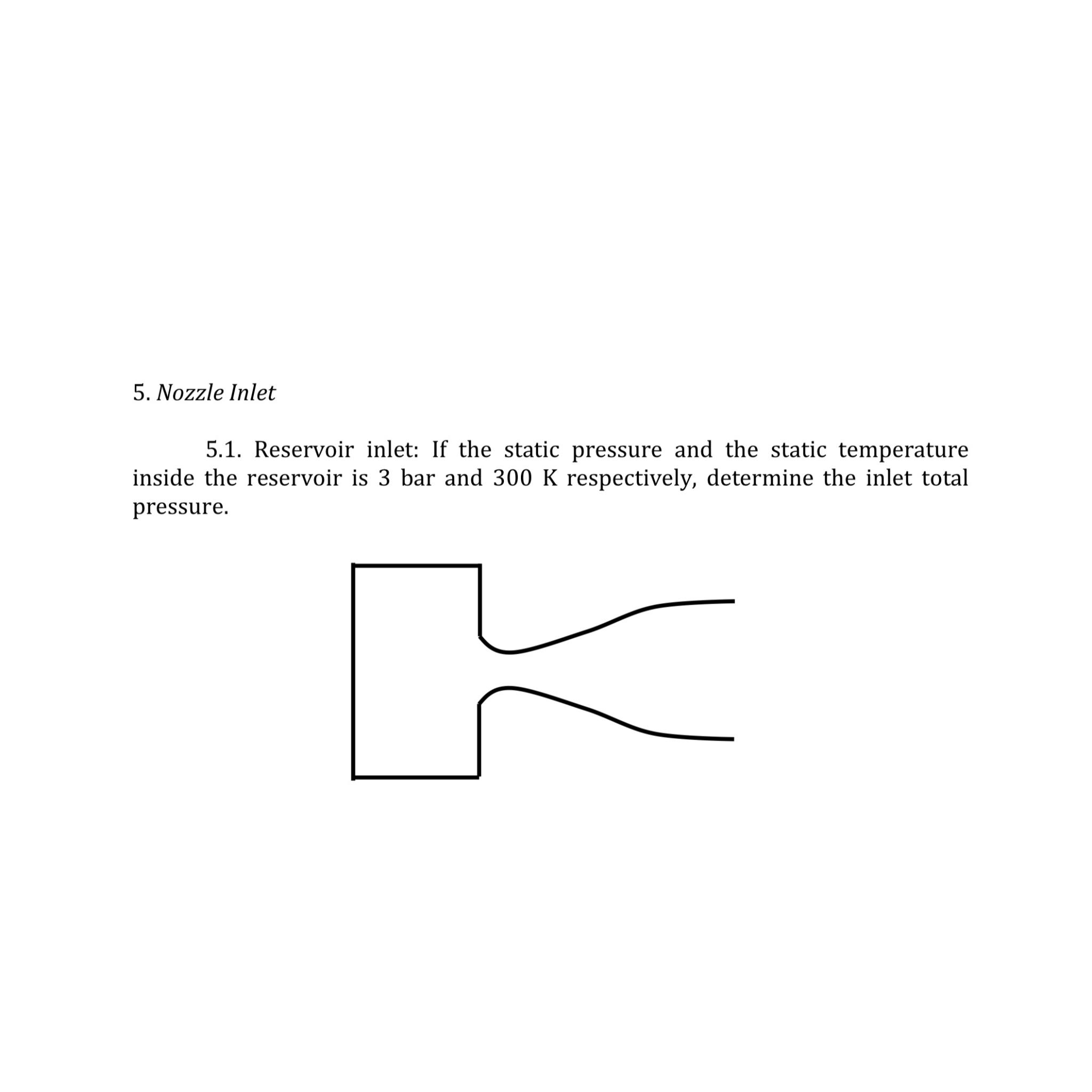 Solved Nozzle Inlet5.1. ﻿Reservoir inlet: If the static | Chegg.com