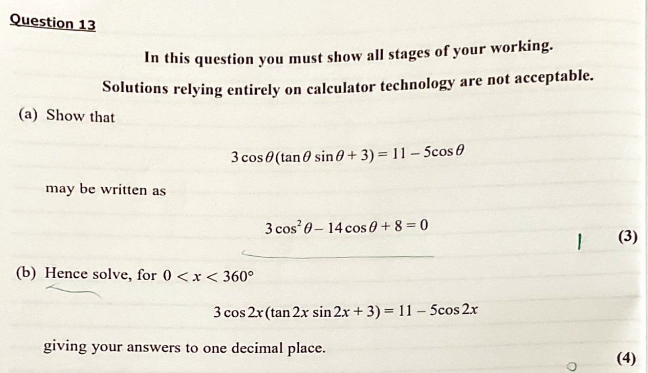 Solved Question 13In this question you must show all stages | Chegg.com