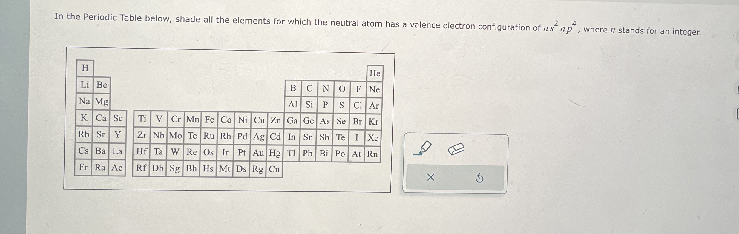 Solved In the Periodic Table below, shade all the elements | Chegg.com