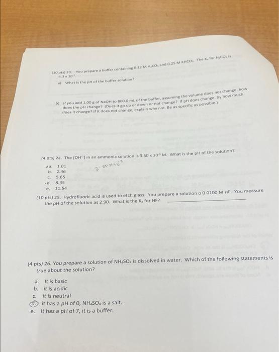 Solved . DO DVOM of what 14 pts) 26. You prepare a solution | Chegg.com