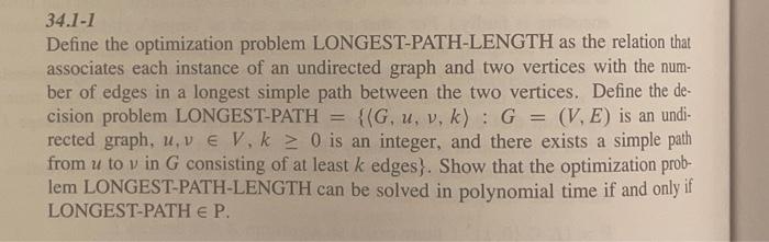 Solved 34.1−1 Define the optimization problem | Chegg.com