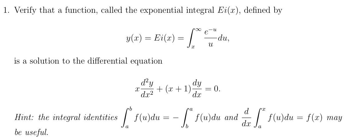 Solved Verify that a function, called the exponential | Chegg.com